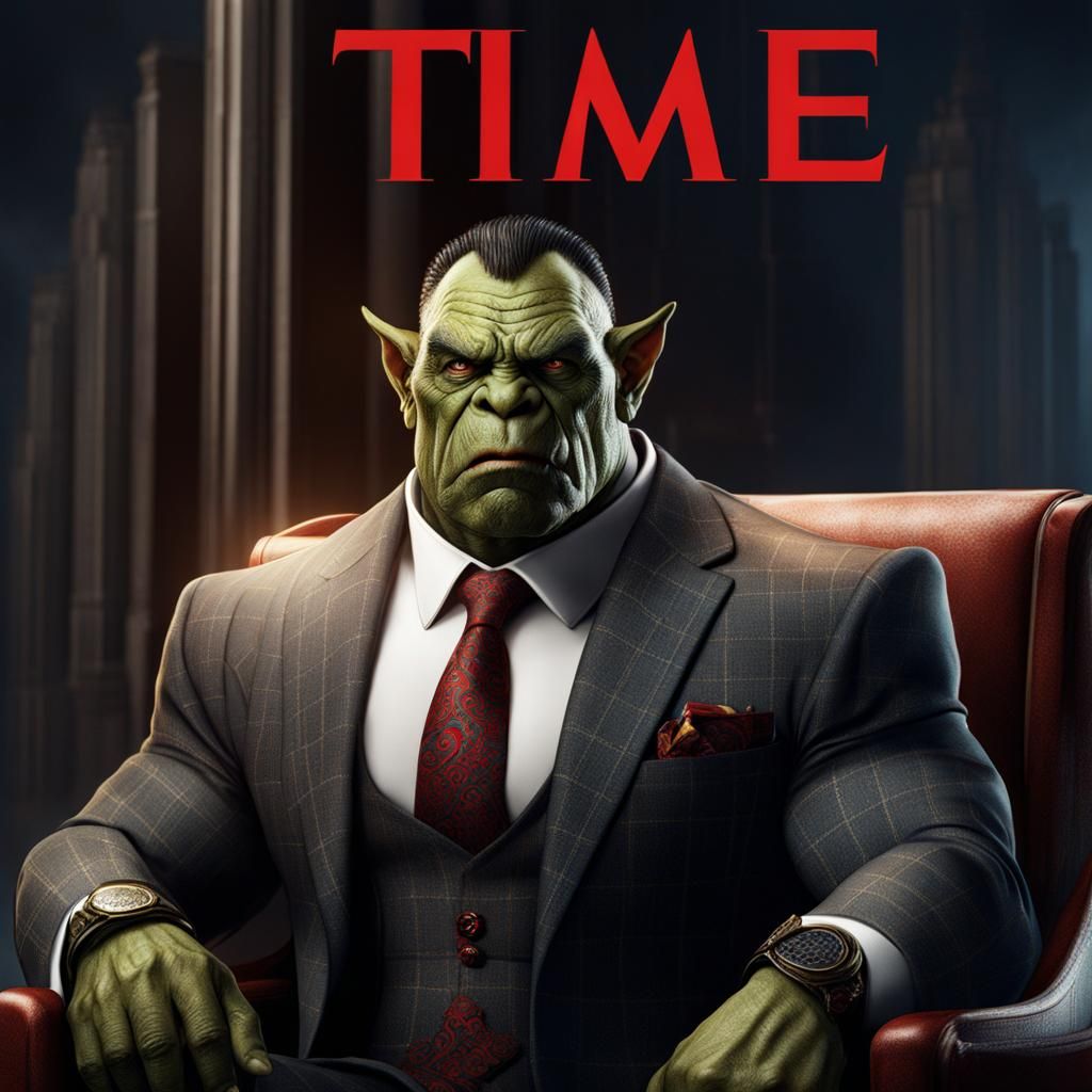Orc in a business suit on the cover of Time Magazine - AI Generated ...
