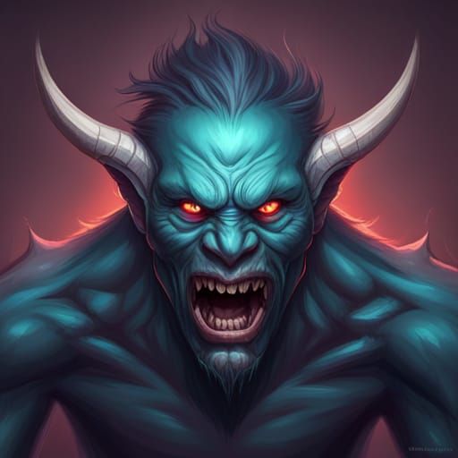 Blue Minotaur 2 - AI Generated Artwork - NightCafe Creator
