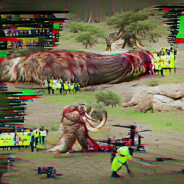 Victorious Warrior with Slain Beast in 8k Resoluti... - AI Art