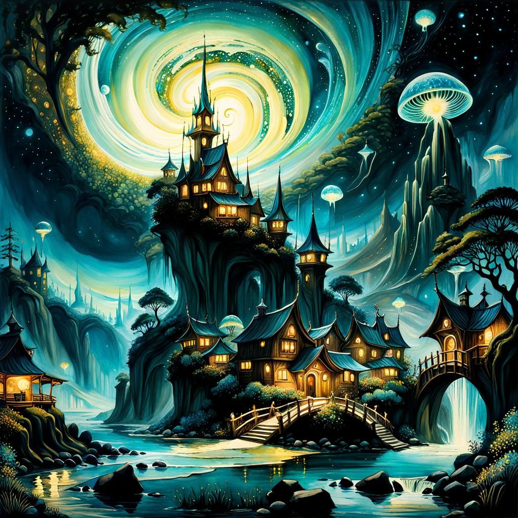 Fantasy world 4 - AI Generated Artwork - NightCafe Creator