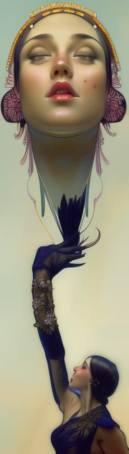 dancer model art deco hyperdetailed intricately detailed head and ...