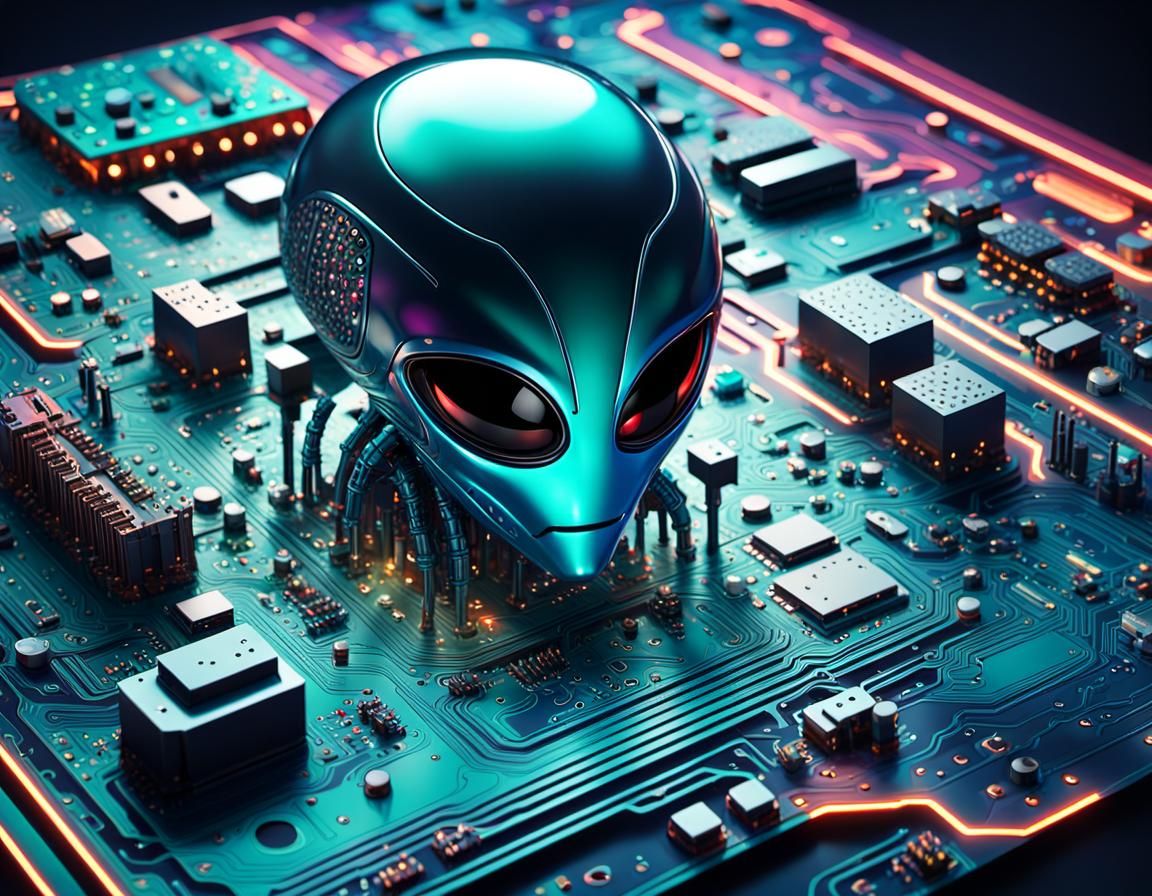 Alien Circuit civilization - AI Generated Artwork - NightCafe Creator
