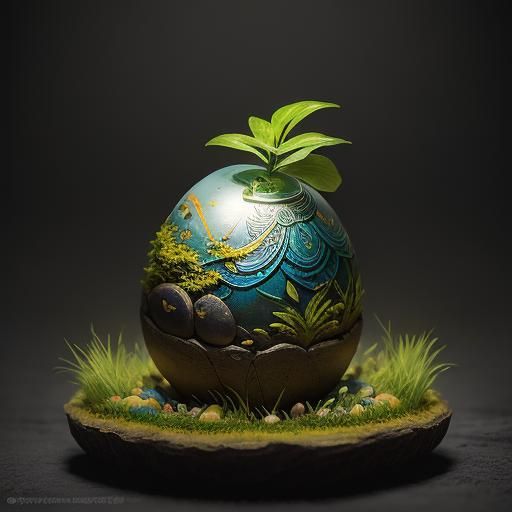 Carving on egg - AI Generated Artwork - NightCafe Creator