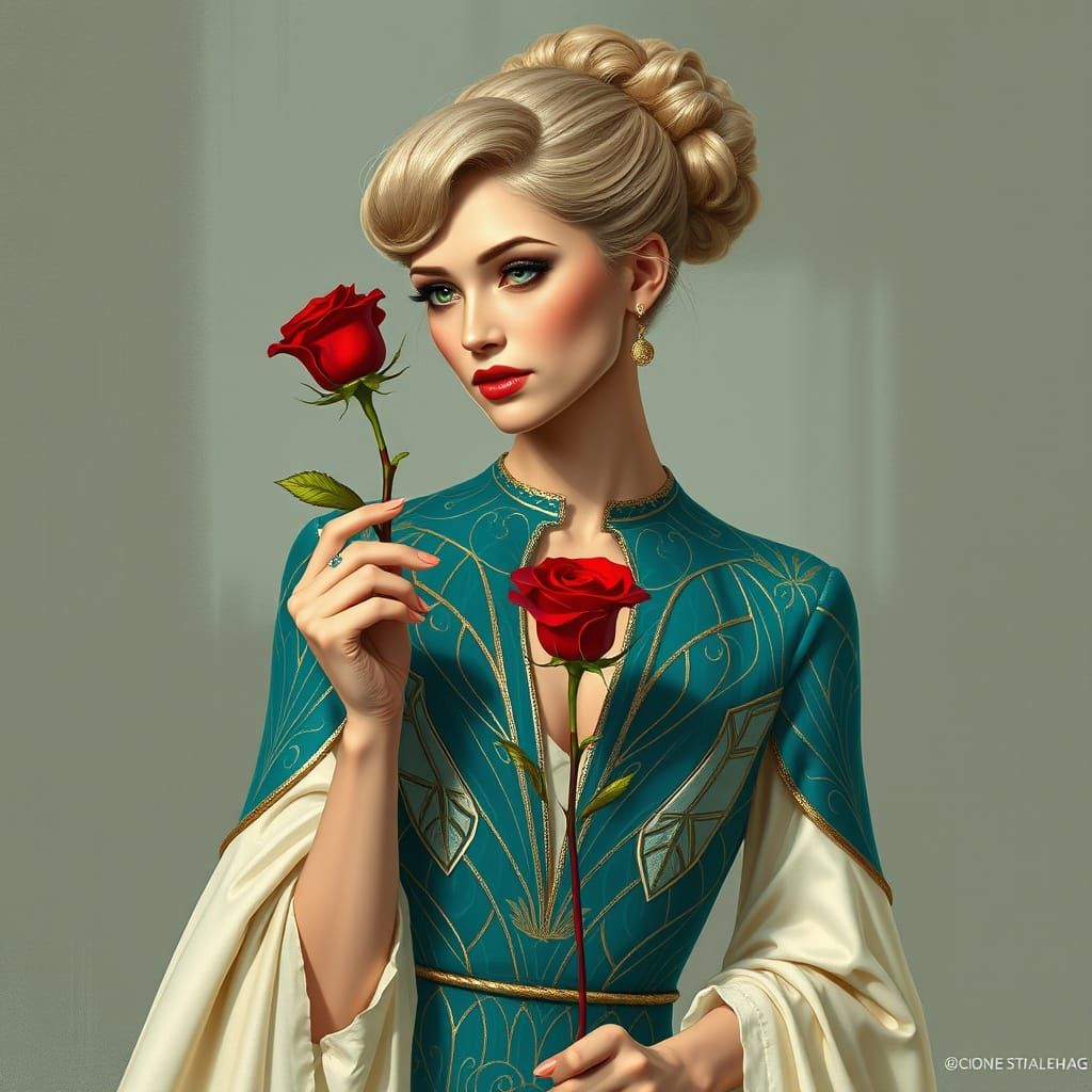 Female with Roses - Female with Roses