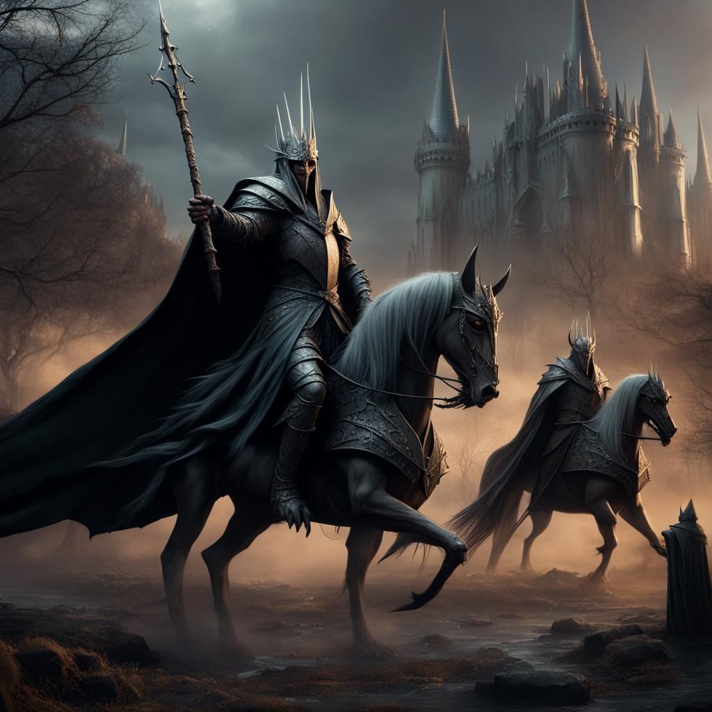 the witch king of angmar and his nazguls - AI Generated Artwork ...