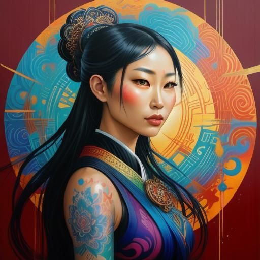 beautifully drawn asian looking girl by Amanda Sage and Amanda Clark ...