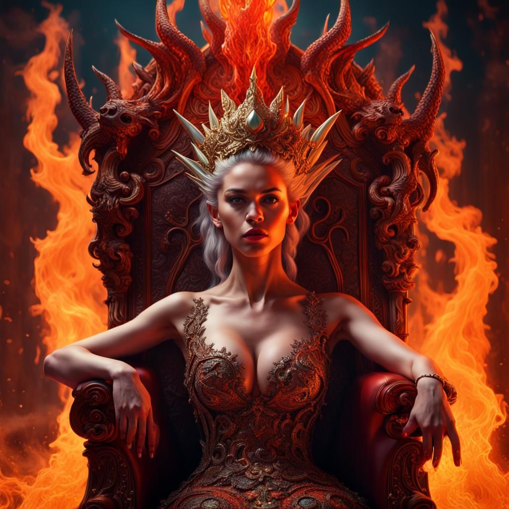 Queen of hell on throne - AI Generated Artwork - NightCafe Creator