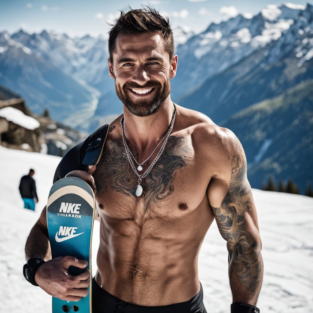 Snowboarding in Cortina d'Ampezzo, italy.