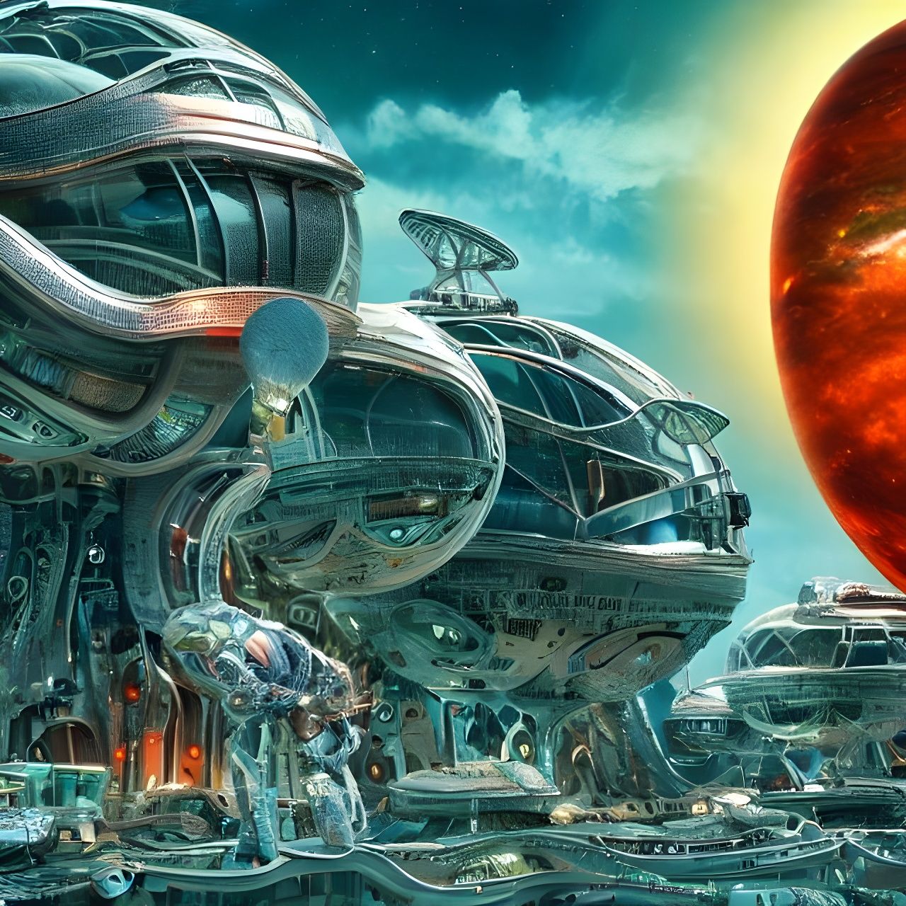 Alien Cities I - AI Generated Artwork - NightCafe Creator