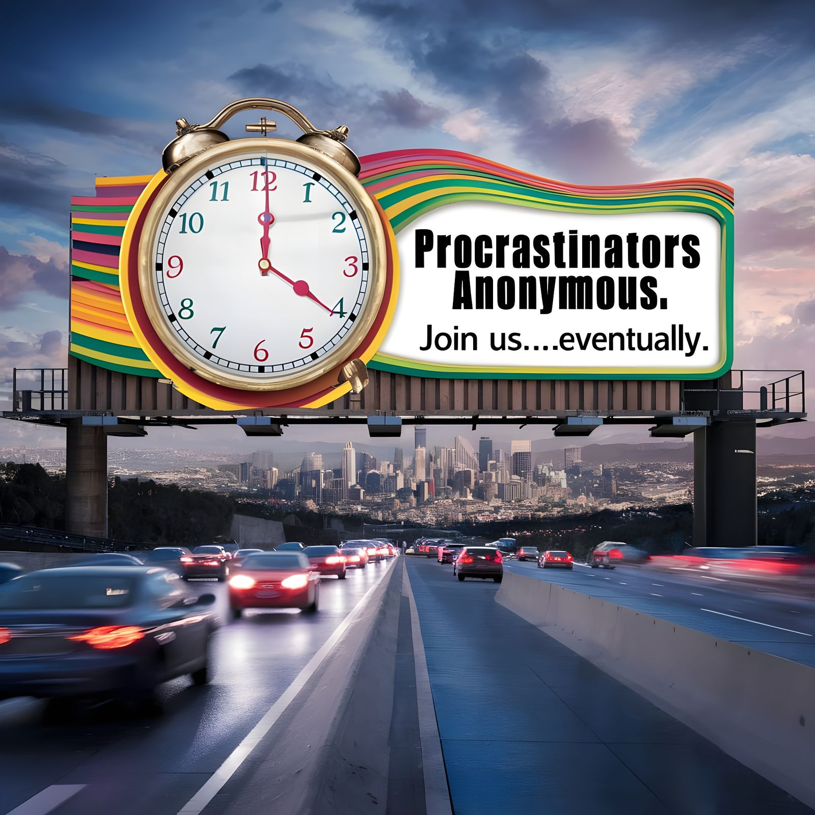 Procrastinators Anonymous billboard