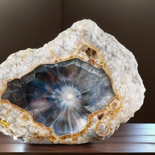 a 20 pound geode for sale on a wooden counter - AI Generated Artwork ...