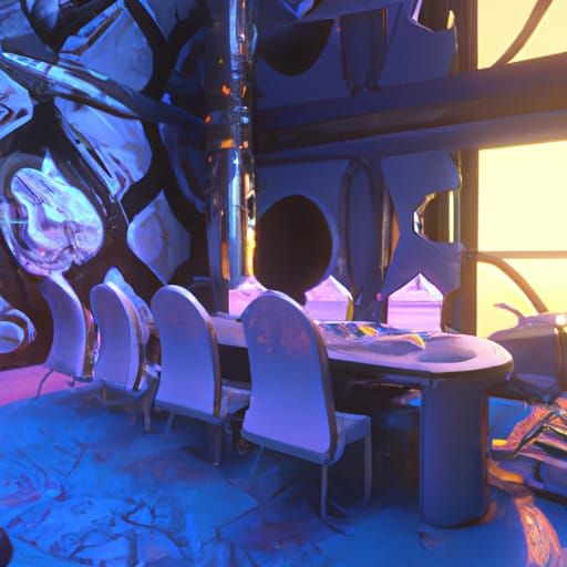 futuristic dining room interior venus - AI Generated Artwork - NightCafe Creator
