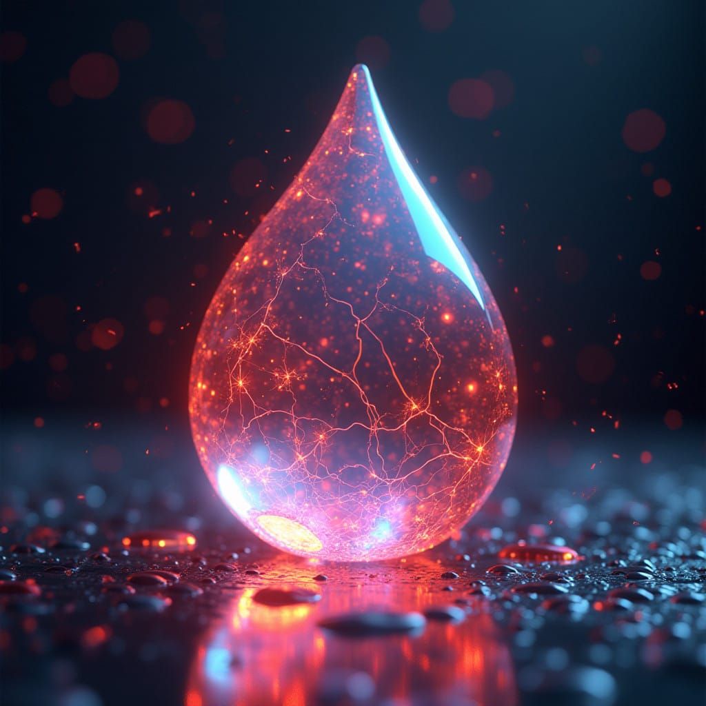 Surreal Radiant Water Droplet Hologram in Ethereal... - AI Art