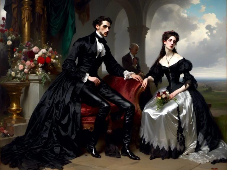 gothic couple's wedding - AI Generated Artwork - NightCafe Creator