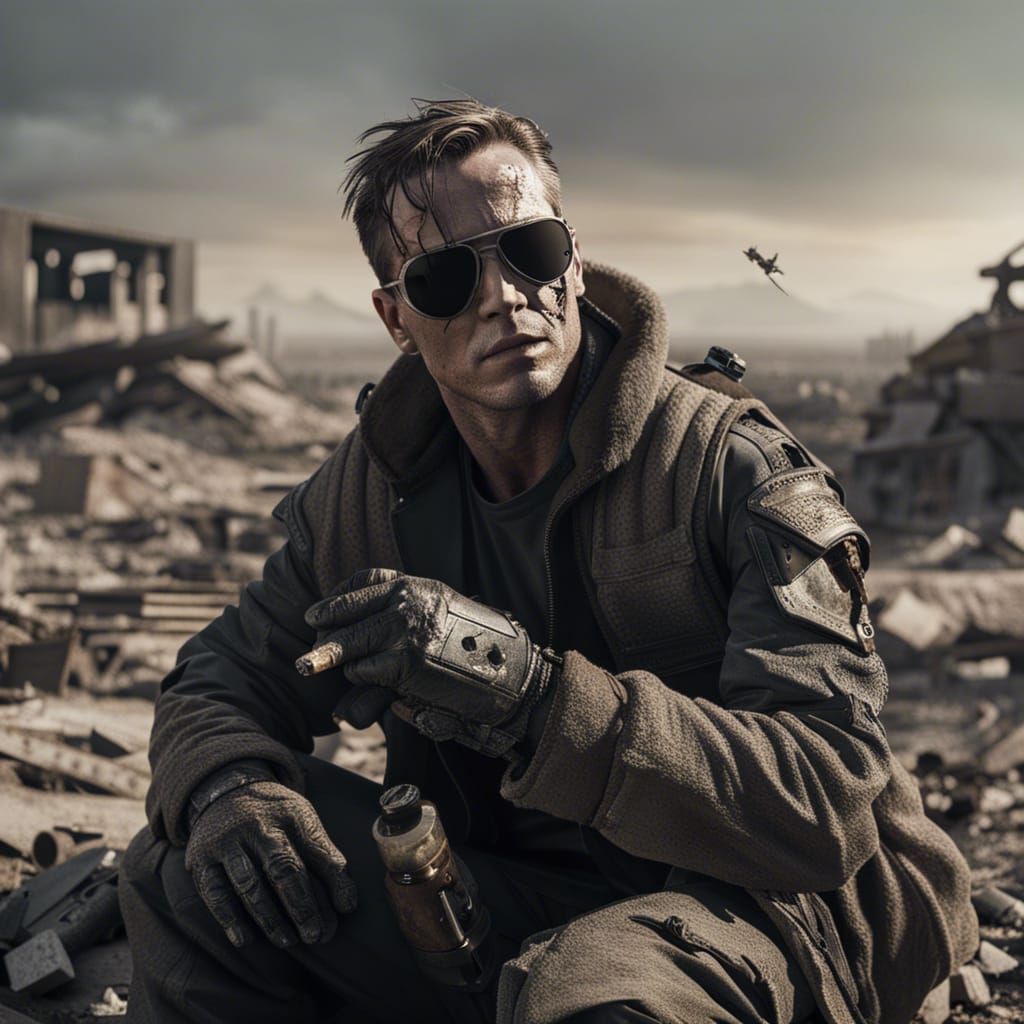 John Connor wearing thug life shades, smoking a cigar - AI Generated ...