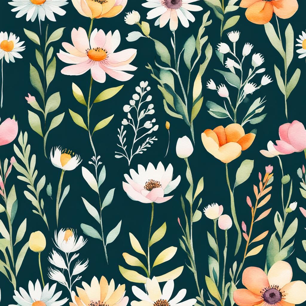 Spring flowers pattern - AI Generated Artwork - NightCafe Creator