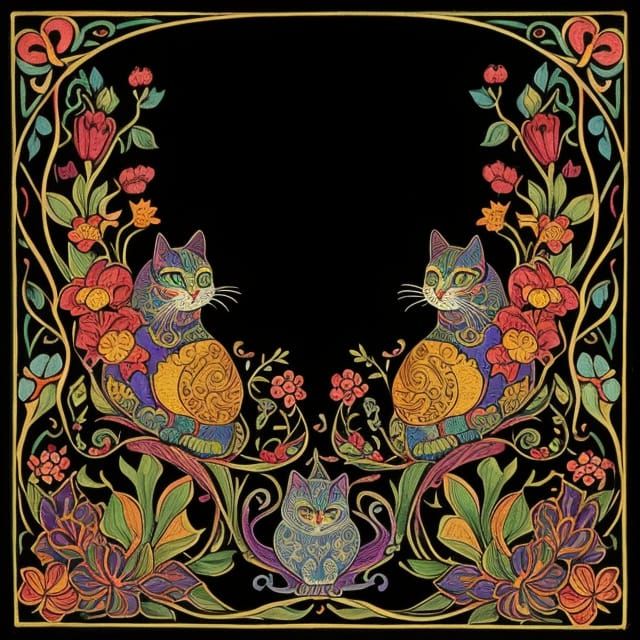 Medieval Illuminated Manuscript Decorations in Vib... - AI Art