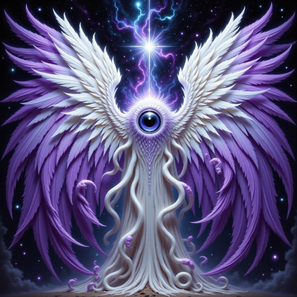 The Eldritch Many Winged Angel - Celestial Angel in Ethereal...
