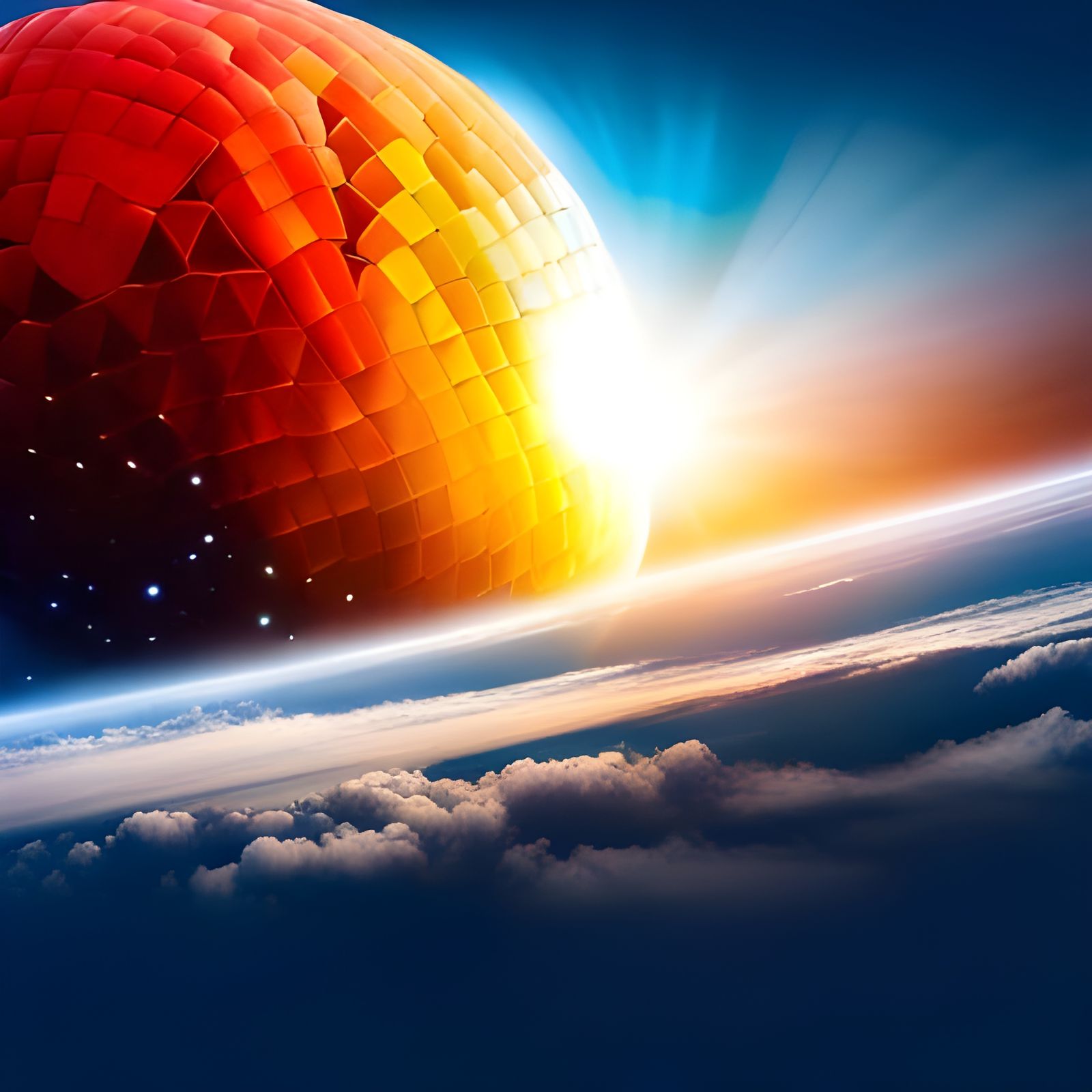 Dyson Sphere forming - AI Generated Artwork - NightCafe Creator