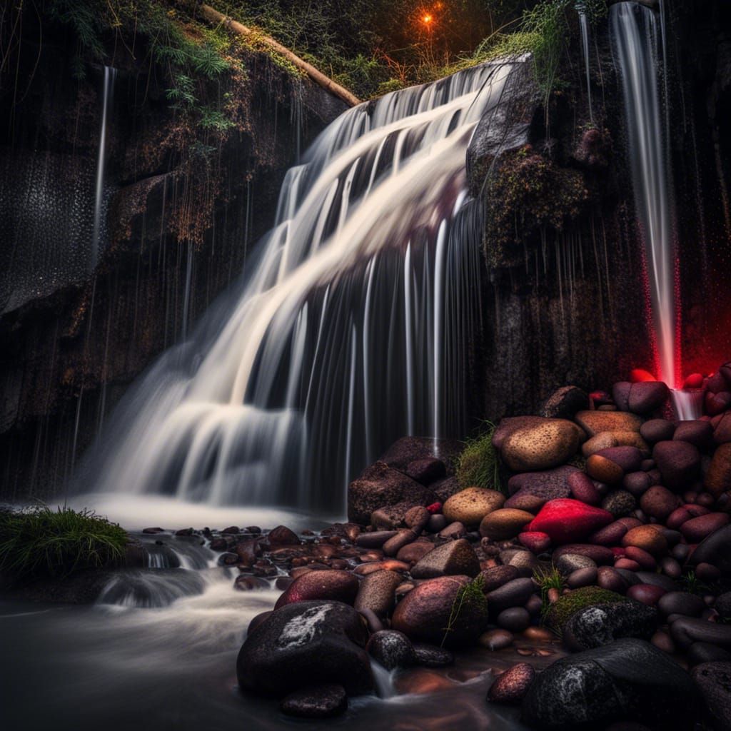 Waterfall - AI Generated Artwork - NightCafe Creator