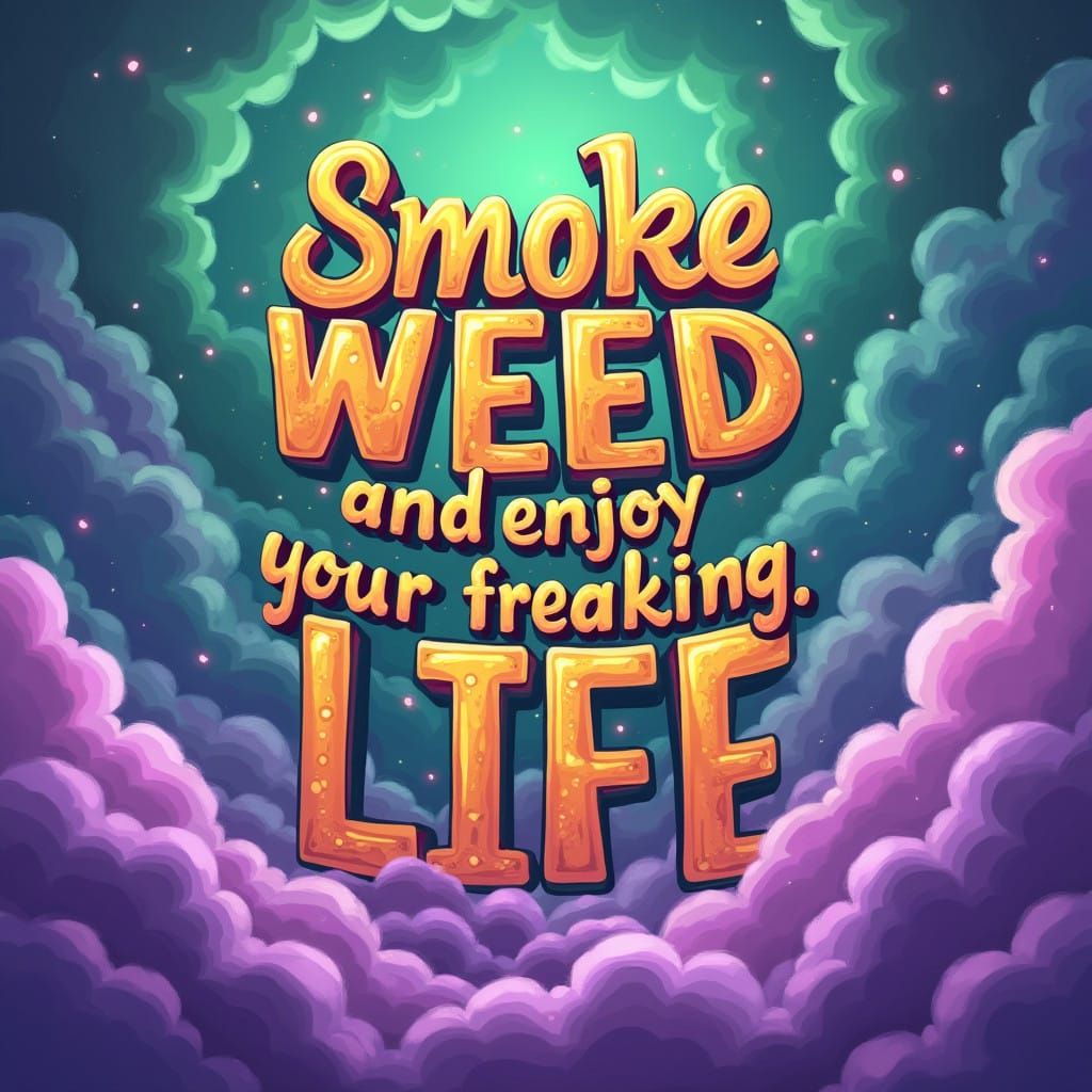 Whimsical Clouds Unfurl in Joyful, Cursive Letters... - AI Art