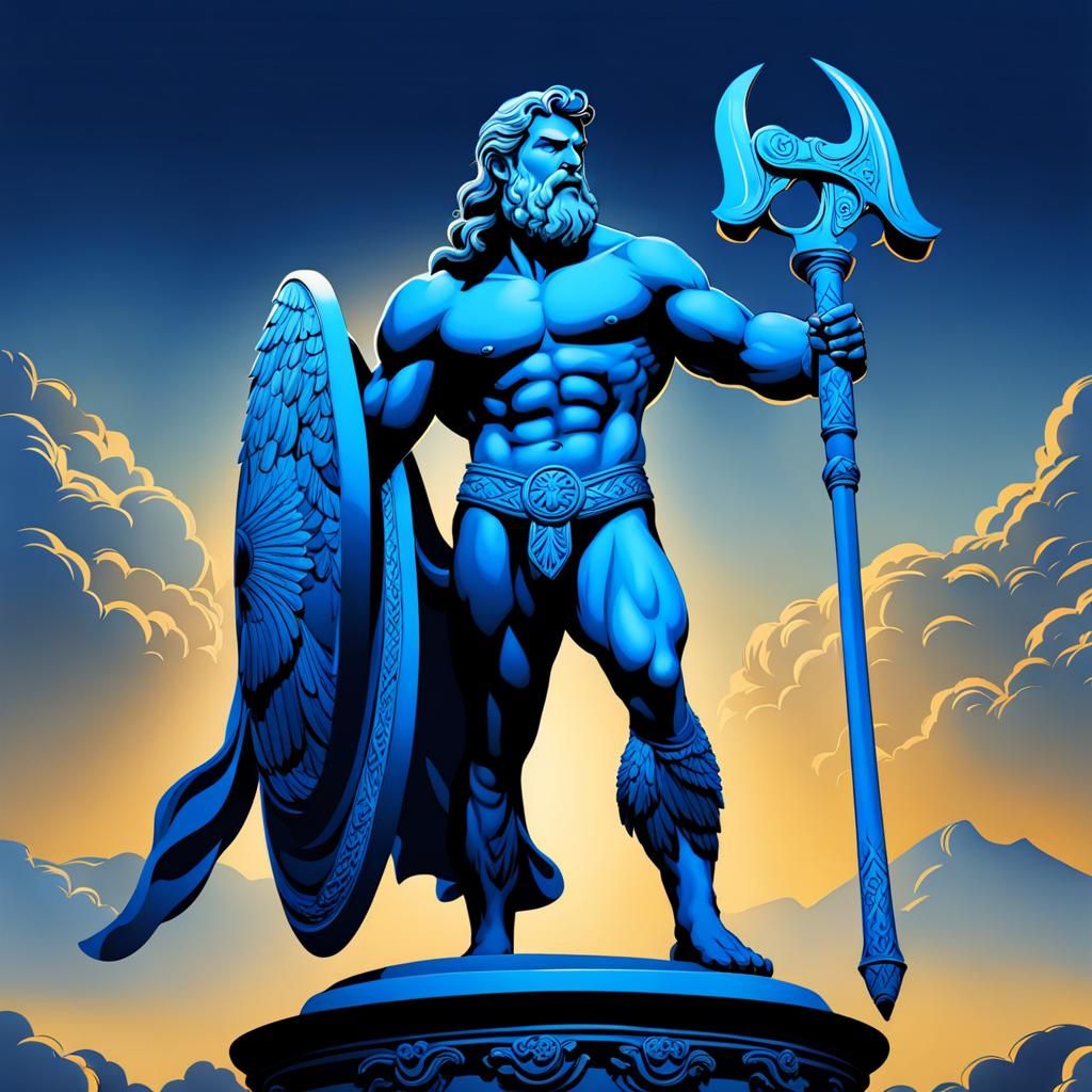 hercules azul mitologia griega - AI Generated Artwork - NightCafe Creator