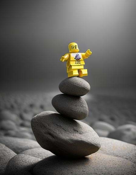 balancing act on Zen rocks formation, - AI Generated Artwork ...