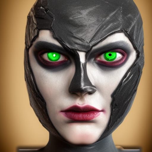 Fayum_Mummy_Portrait_of Darkseid, realistic_latex_mask, sci_fi_makeup ...