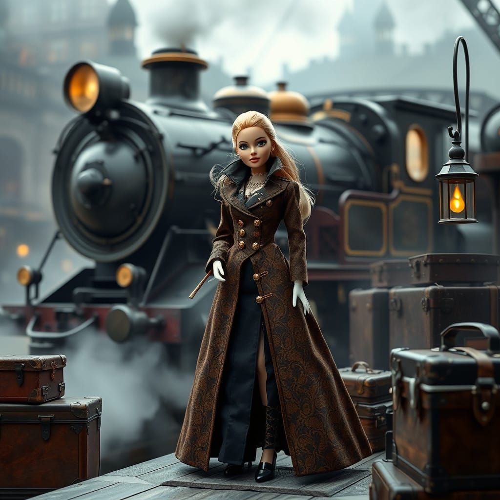 Barbie on the train - Steampunk Barbie Embarks on a Victoria...