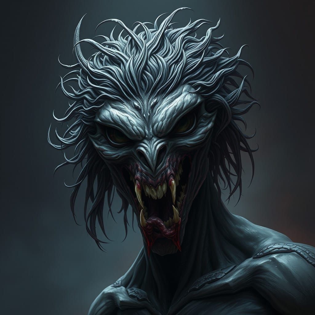 Haunting Banshee Portrait in Dark Fantasy Style - AI Art