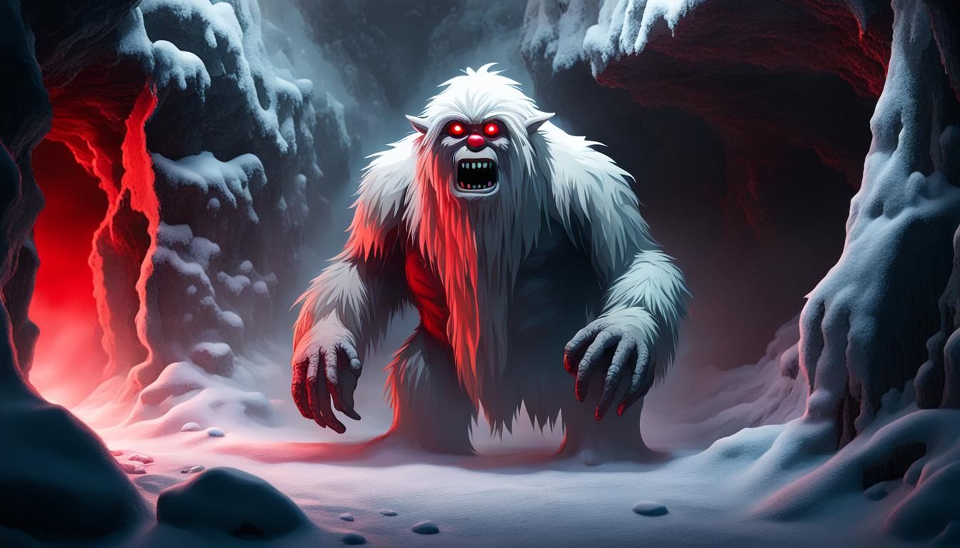 Evil snow yeti - AI Generated Artwork - NightCafe Creator