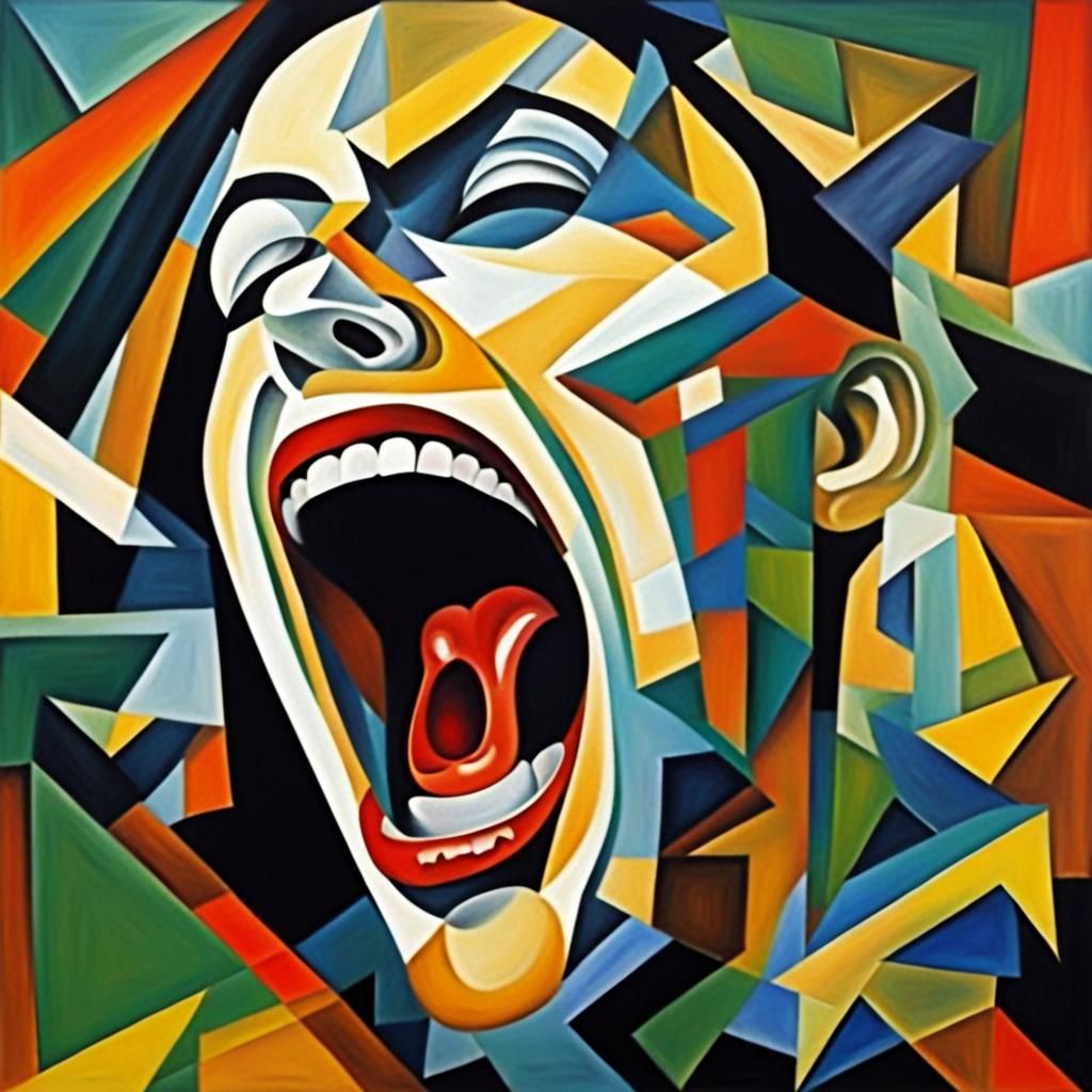 woman screaming, surreal, cubism, horror - AI Generated Artwork ...