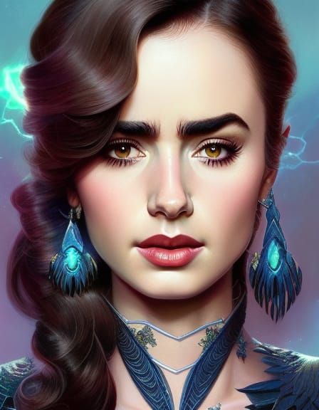 Lily Collins - AI Generated Artwork - NightCafe Creator