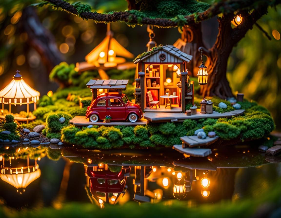 Camping miniature - AI Generated Artwork - NightCafe Creator