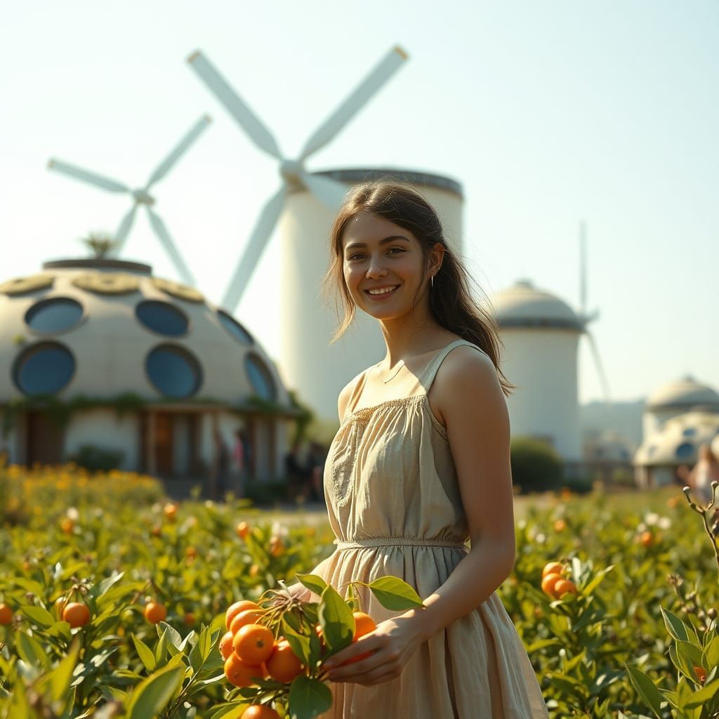 Surreal Solarpunk Settlement Unites Nature and Eco... - AI Art