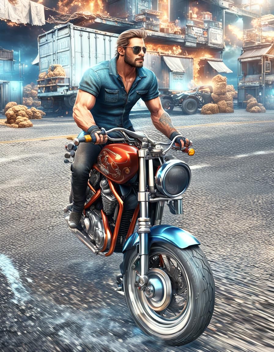 A motor rider. - AI Generated Artwork - NightCafe Creator
