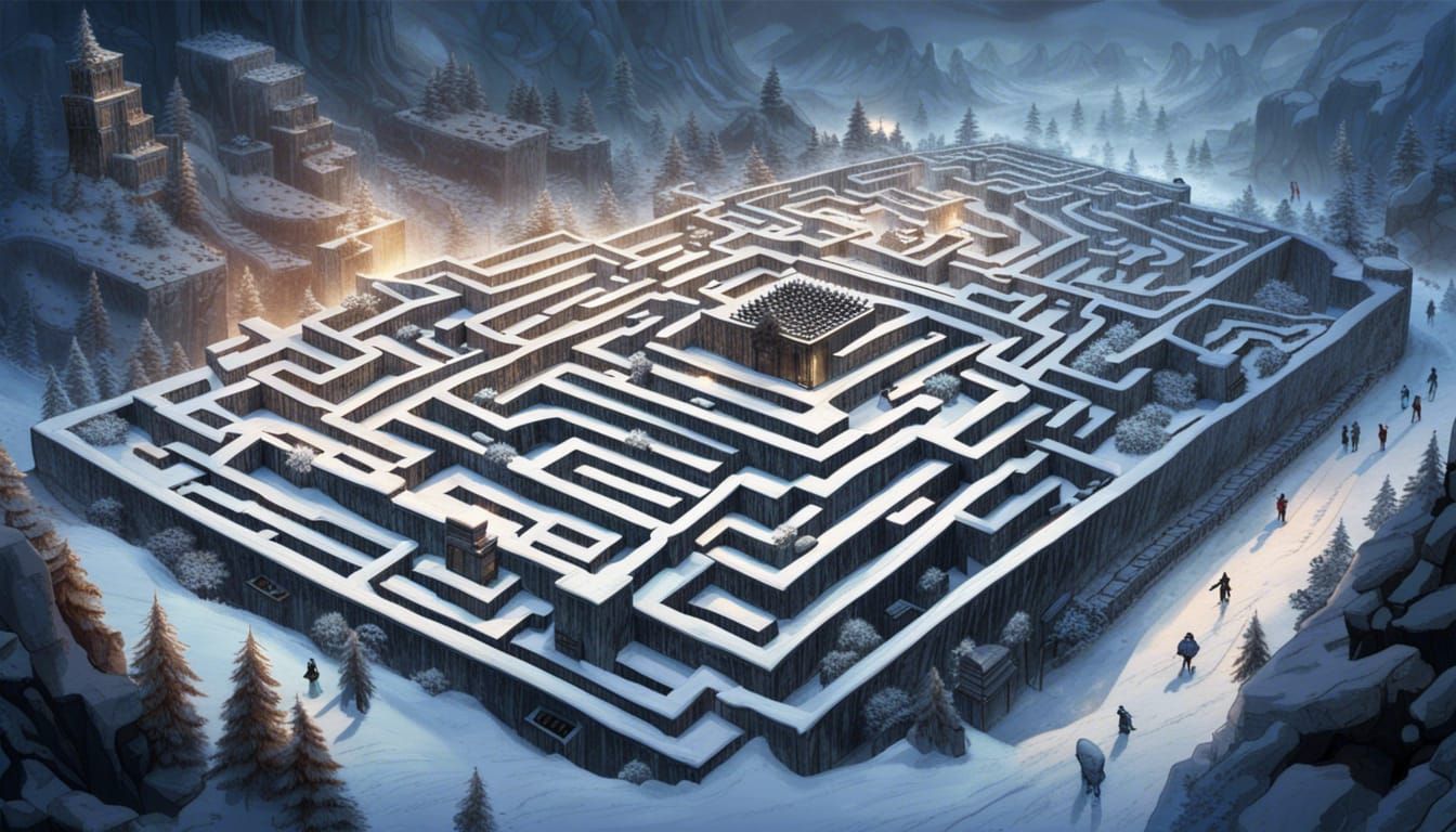 Winter Court Maze - AI Generated Artwork - NightCafe Creator