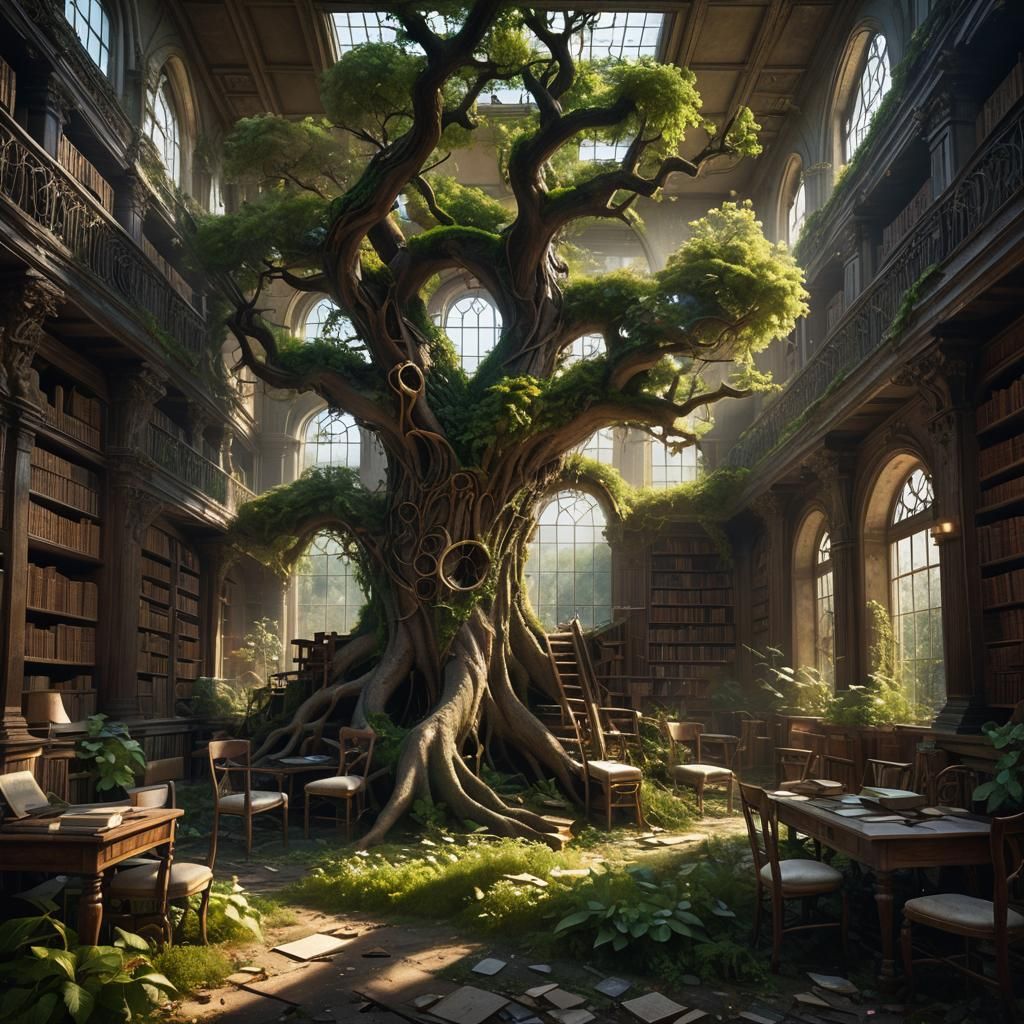 Library Ruins - AI Generated Artwork - NightCafe Creator