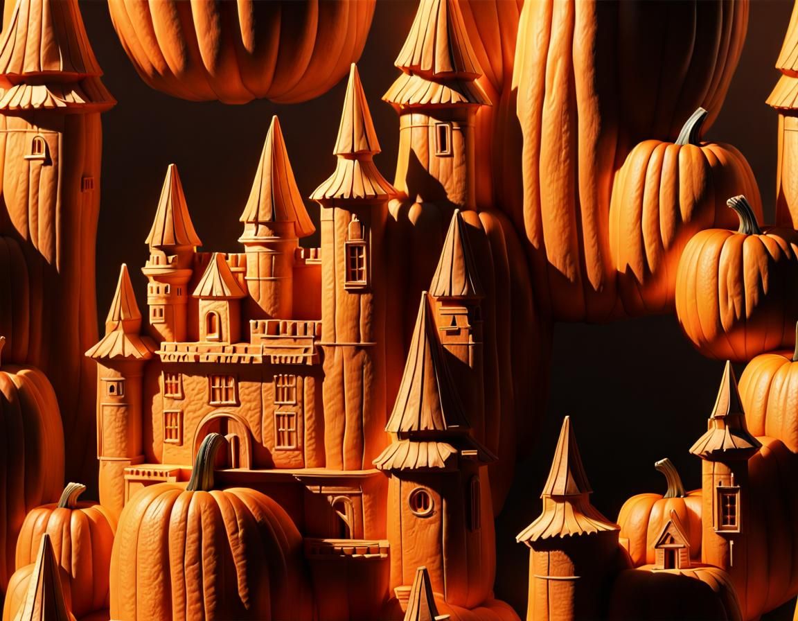 pumpkin castle - AI Generated Artwork - NightCafe Creator