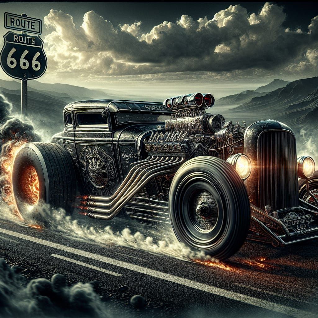 ROUTE 666 - AI Generated Artwork - NightCafe Creator