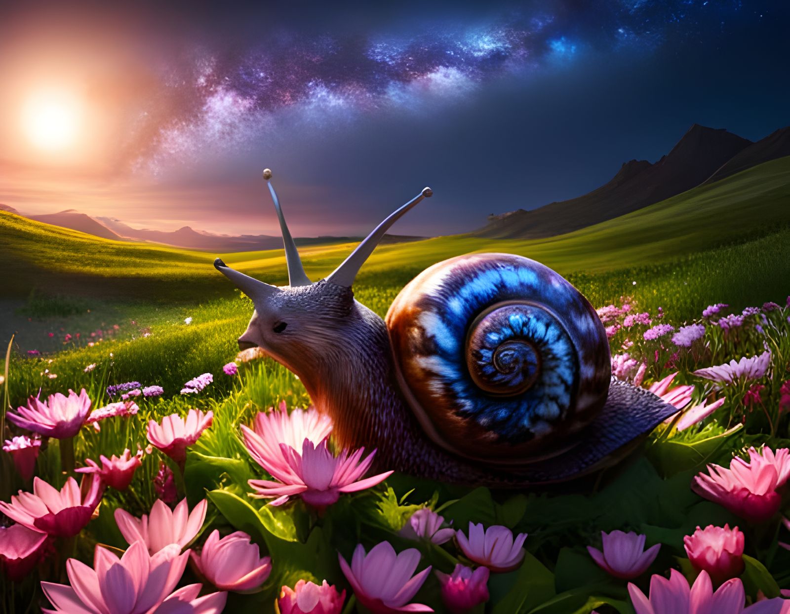 Cute snail when the Aliens are coming - 1276 - AI Generated Artwork ...