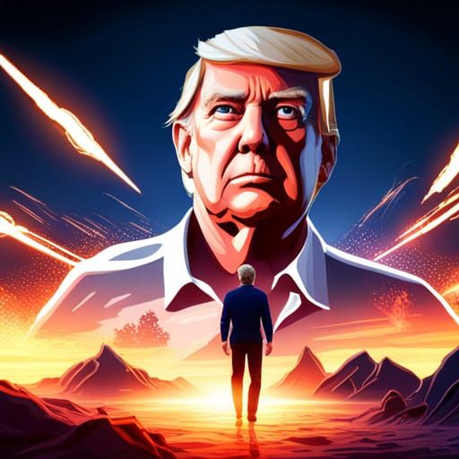 donald trump wearing a t-shirt with laser beams - AI Generated Artwork ...