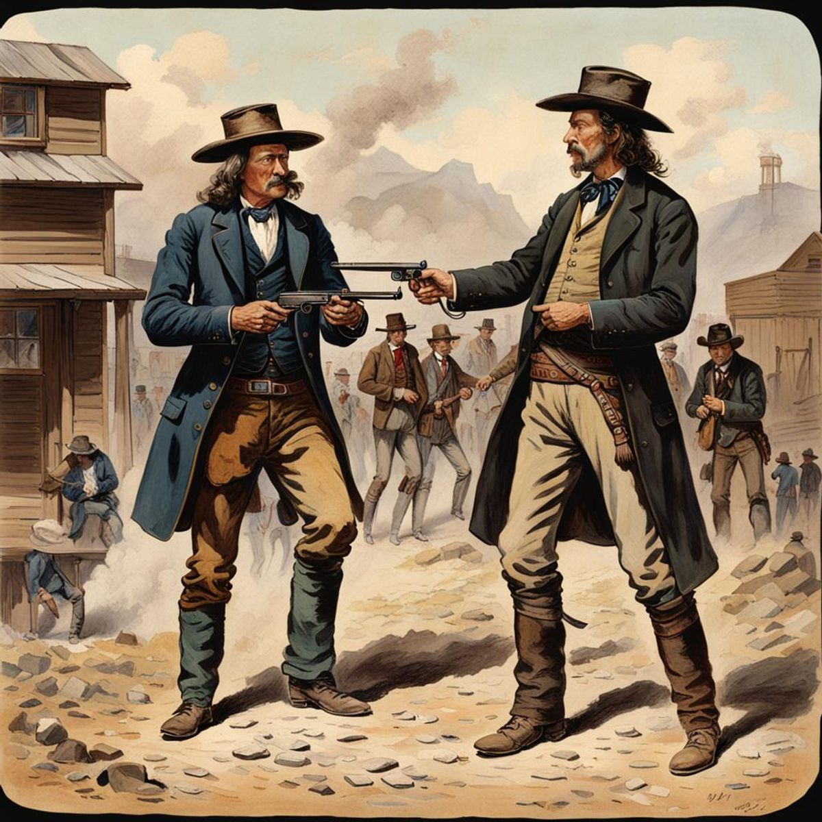 Duel Between "Wild Bill" Hickok and Davis Tutt Jr. - AI Generated ...
