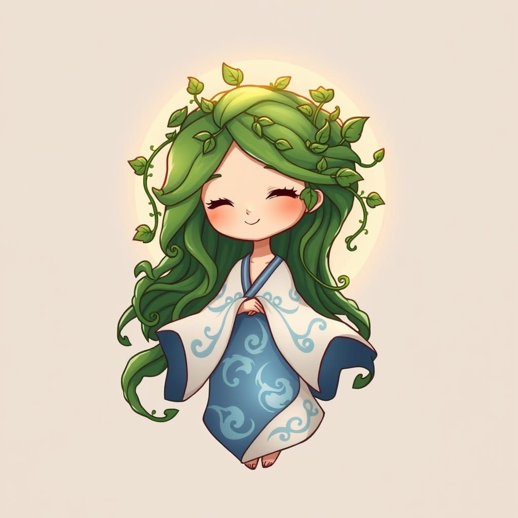 Chibi version of Mother Earth - Chibi Goddess of the Earth i...