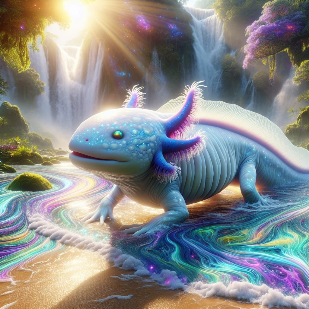 Axolotl Paradise - AI Generated Artwork - NightCafe Creator
