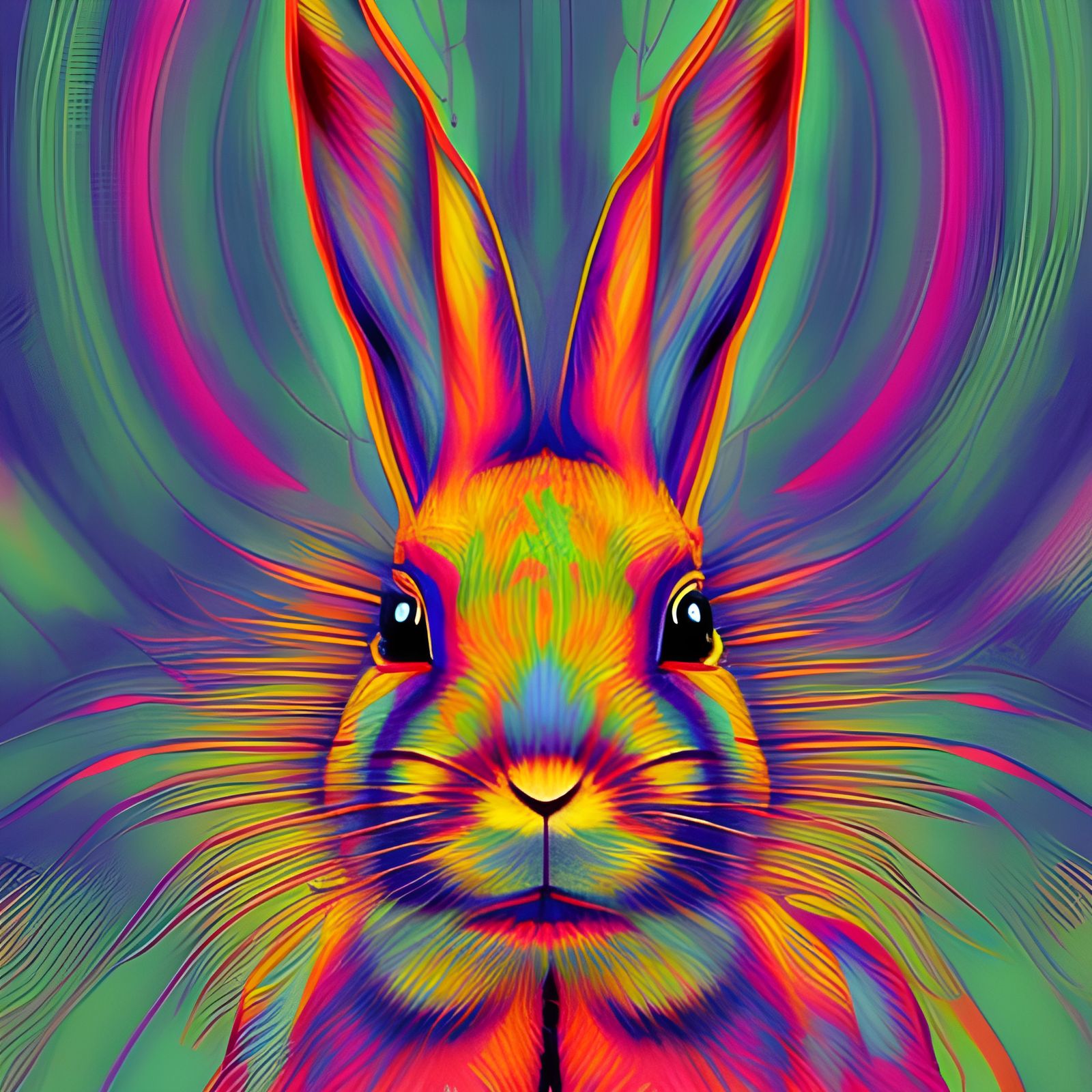 Psychedelic Rabbit - AI Generated Artwork - NightCafe Creator