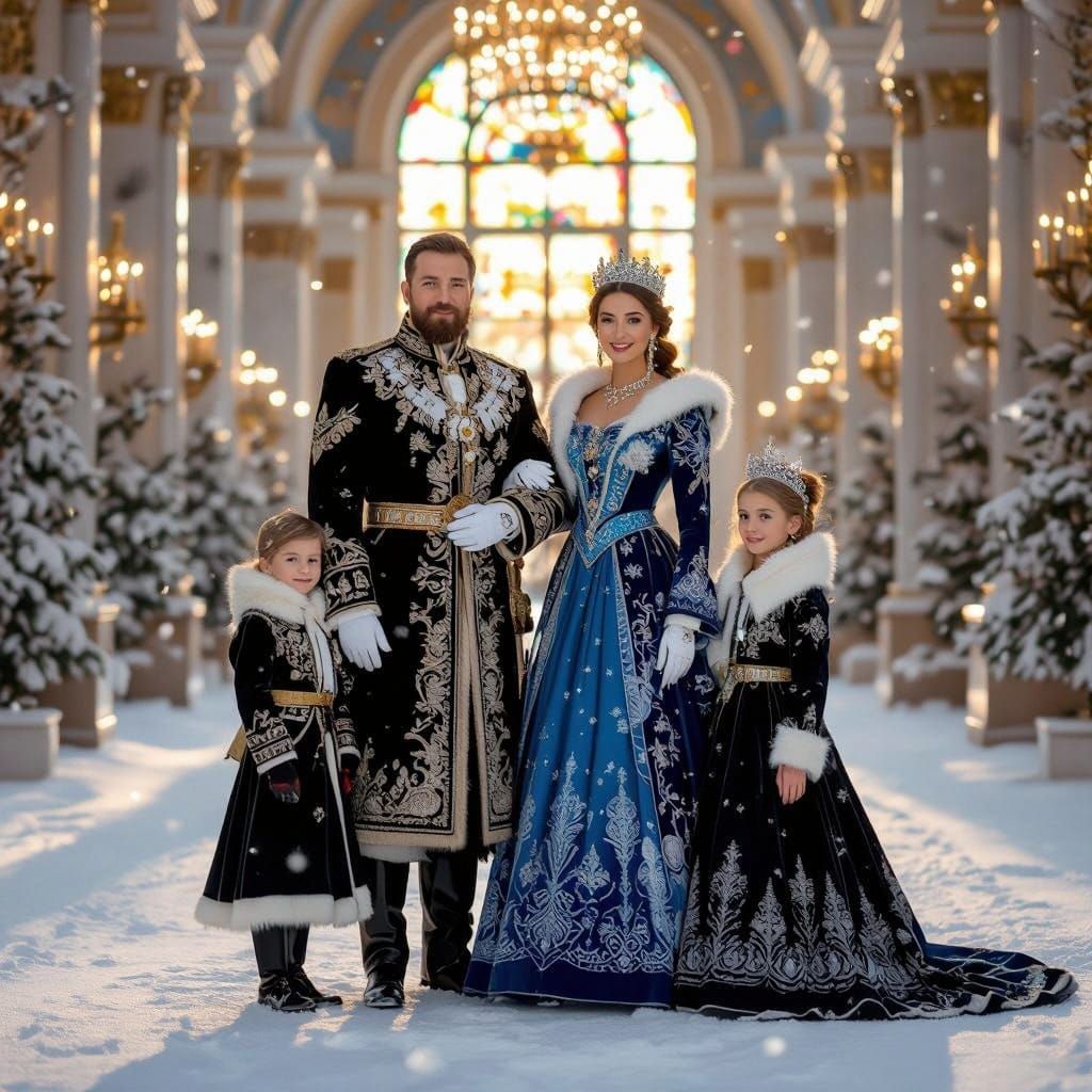 Regal Russian Royalty in Winter Finery - AI Art