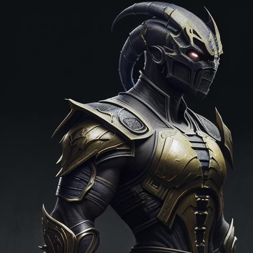 mortal kombat, Cyrax mask, Dragon soldier, Dark chrome - AI Generated ...