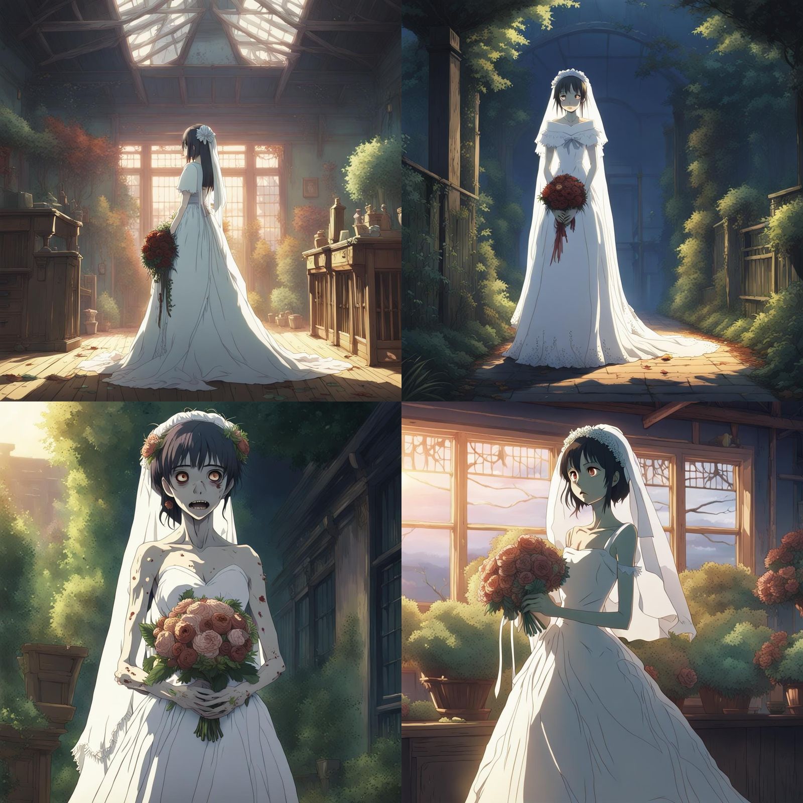 anime zombie bride - AI Generated Artwork - NightCafe Creator