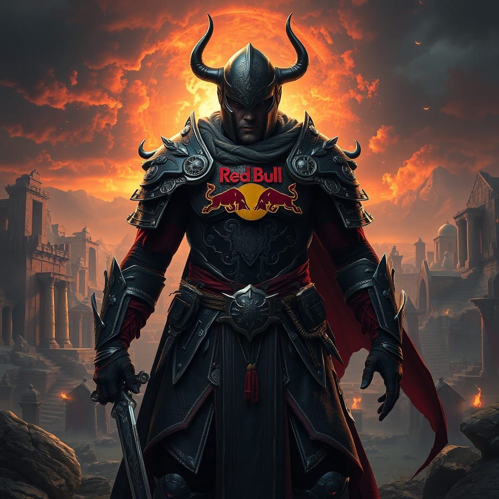 red bull knight - Red Bull Knight in a Realm of Ancient Ruin...
